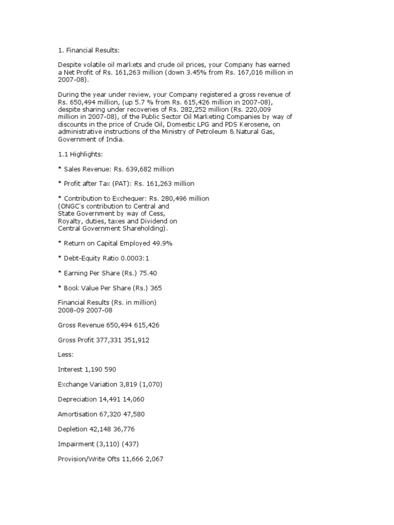 Ongc Report1111 | PDF | Financial Statement | Board Of Directors