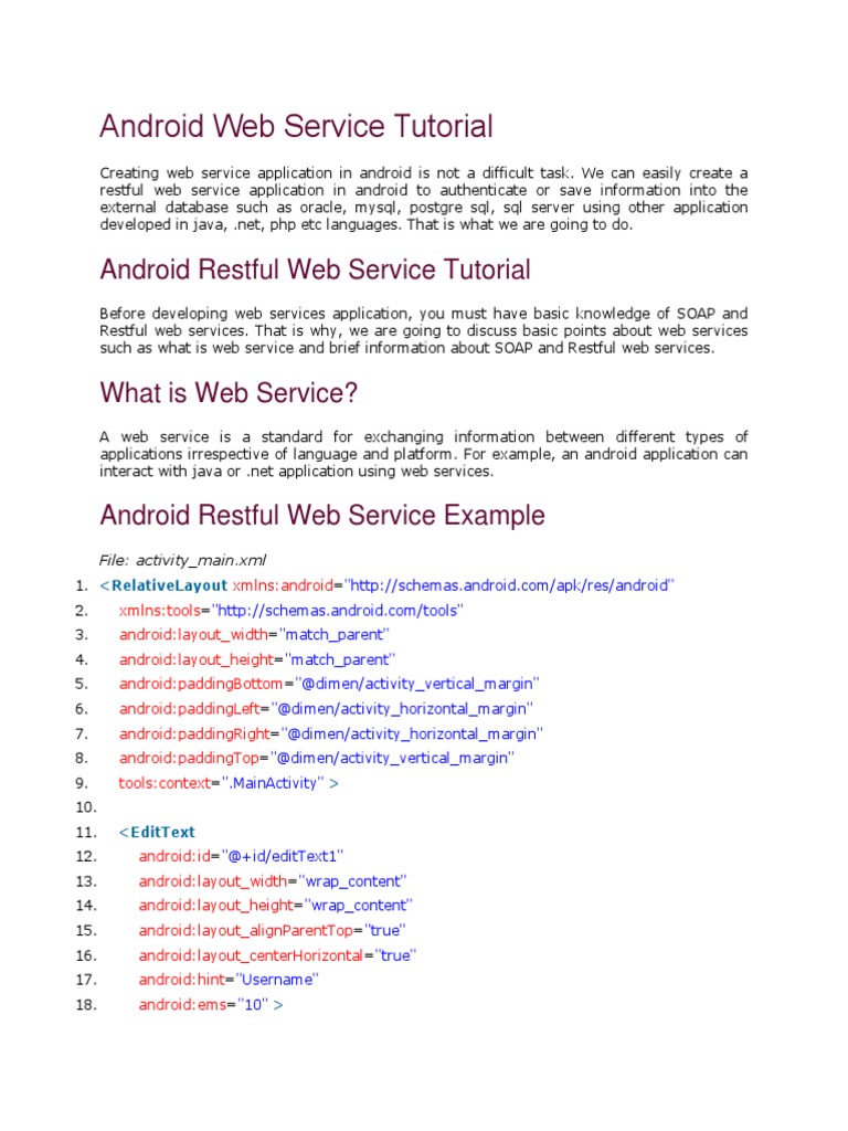 Android Restful Web Service Tutorial | PDF | Web Service | Computer Data