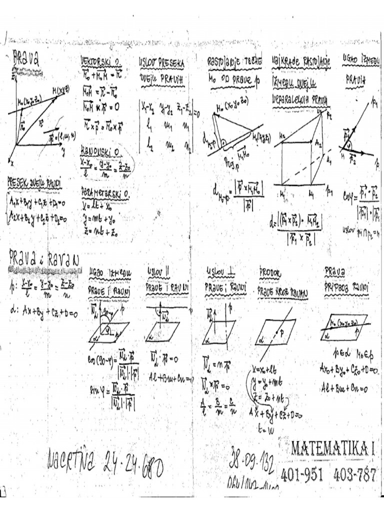 Matematika 1 - Analiticka Geometrija | PDF