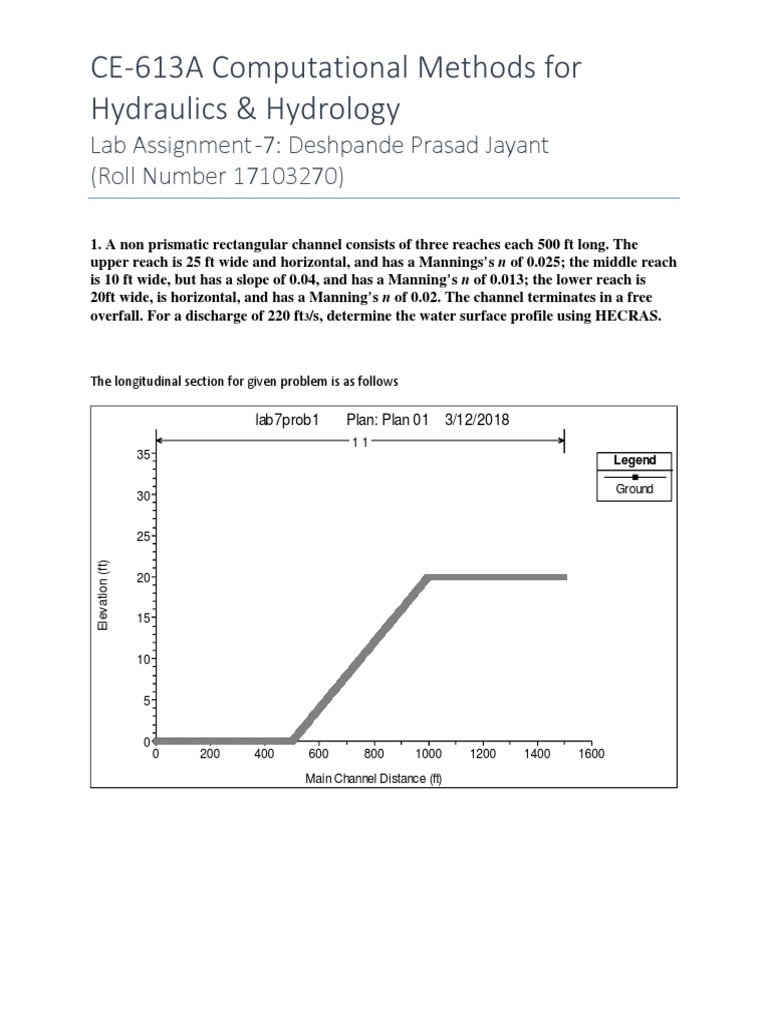 CE-613A Computational Methods For Hydraulics & Hydrology | PDF ...