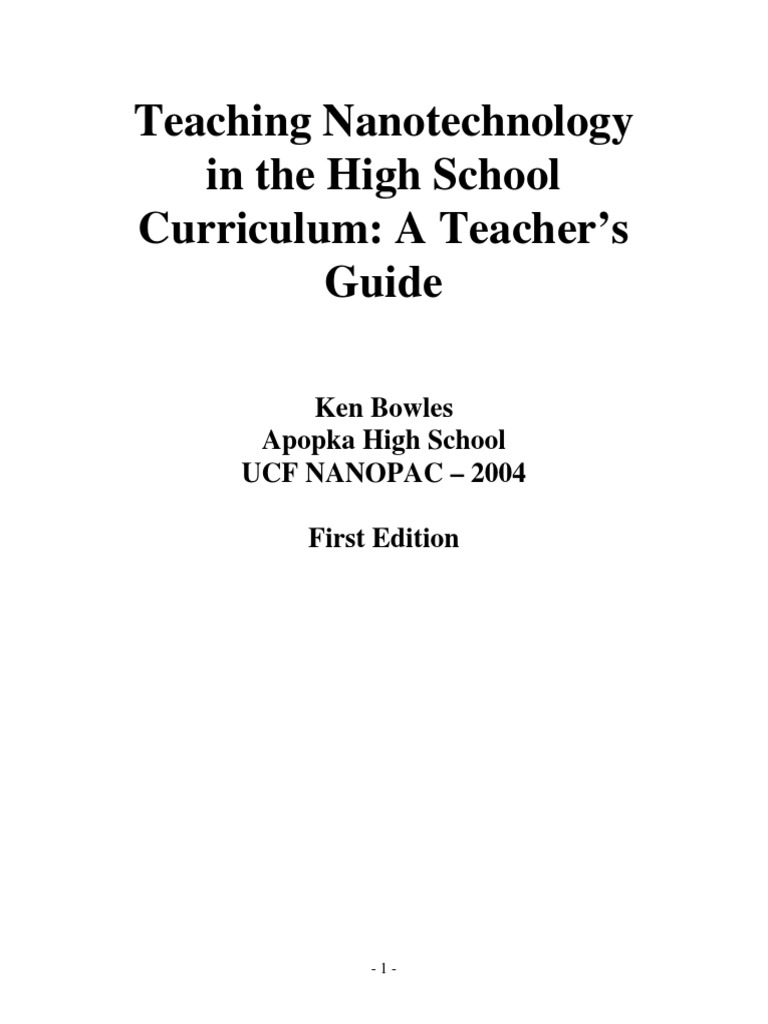 Teaching Nanotechnology in The High School Curriculum | PDF | Titanium ...