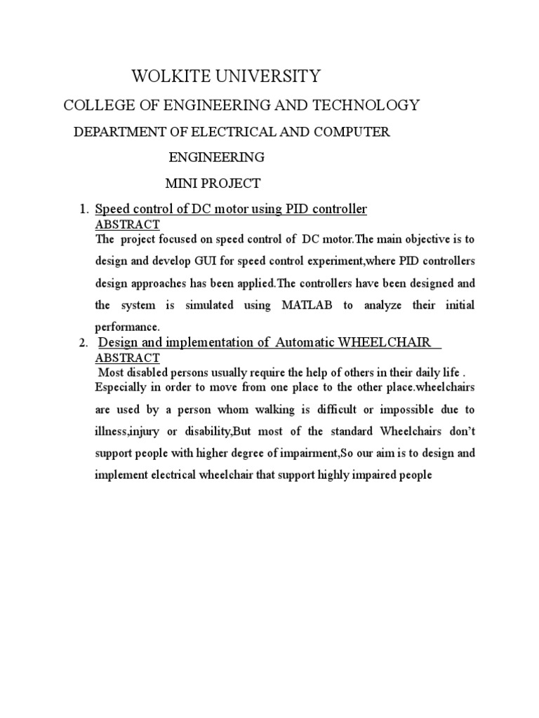 Wolkite University: College of Engineering and Technology | PDF
