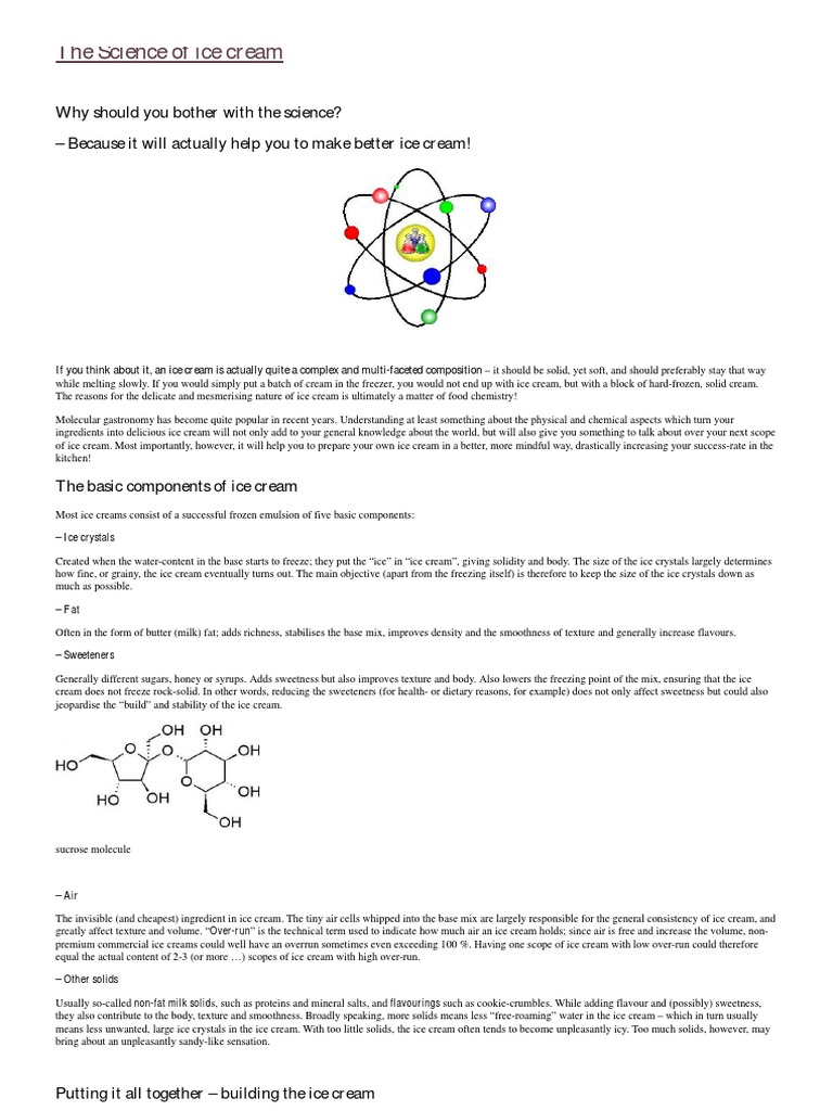 The Science of Ice Cream | PDF | Ice Cream | Ice