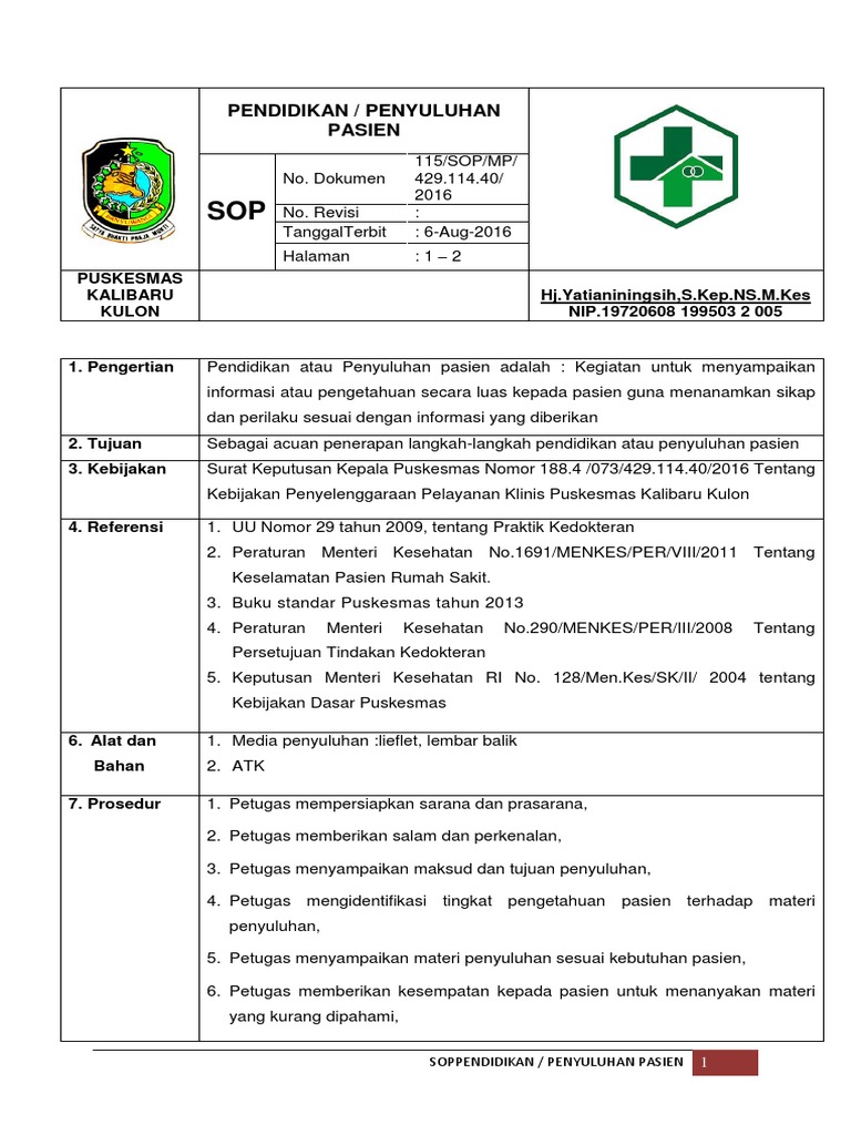 Sop Penyuluhan | PDF
