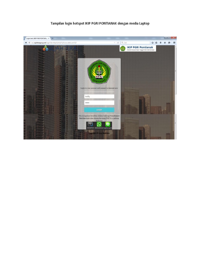 Login Hotspot IKIP PTK | PDF