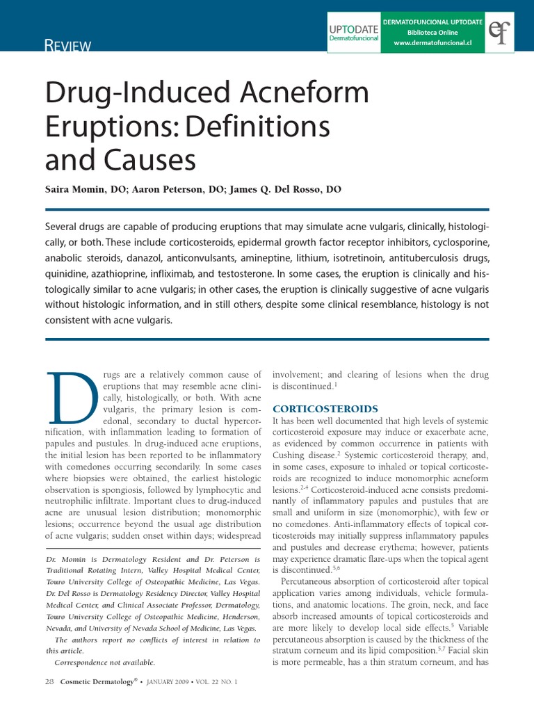 Drug-Induced Acneiform Eruption | PDF | Androgen | Psoriasis