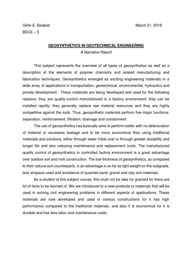 Geo - Narrative Report | PDF