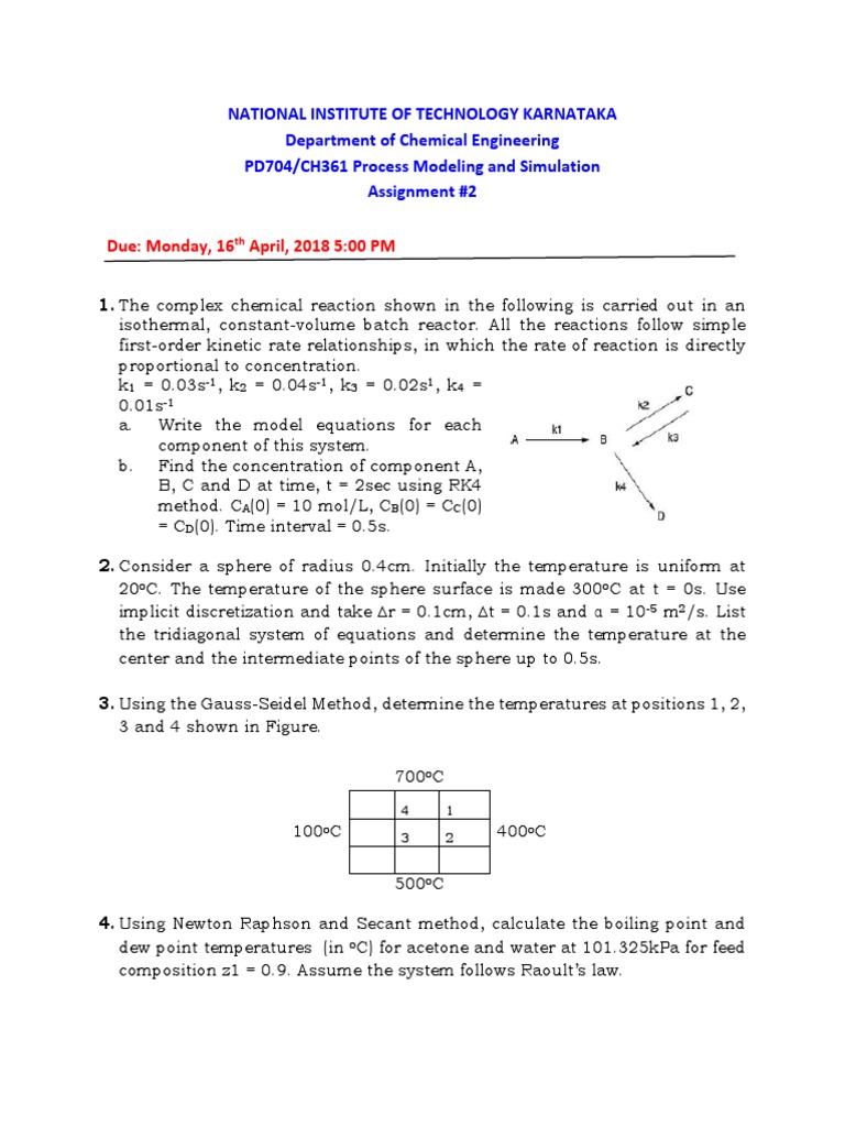 Assignment Numerical Methods | PDF | Chemistry | Physical Sciences