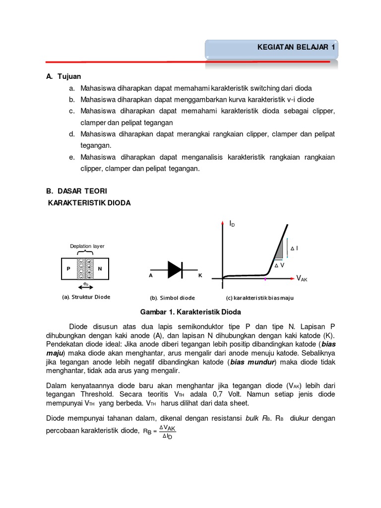 Elektronika Daya Jobsheet 1 Karakteristik Dioda | PDF | Sains & Matematika