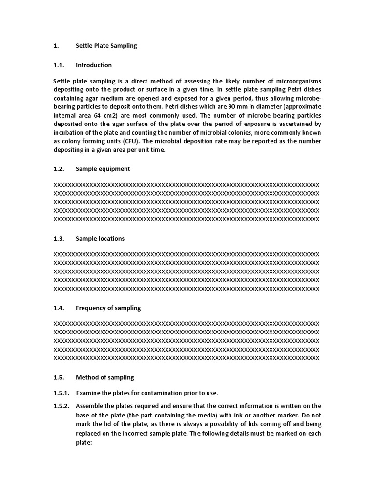 Settle Plate Sampling | Colony Forming Unit | Growth Medium