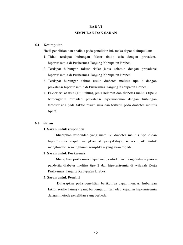 BAB 6 KTI (Kesimpulan Dan Saran) | PDF