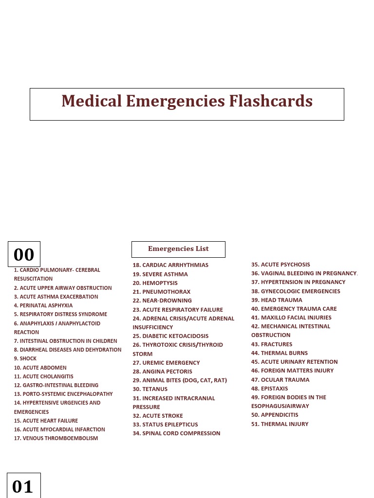 Emergencies Flashcards Complete | PDF | Shock (Circulatory) | Lung