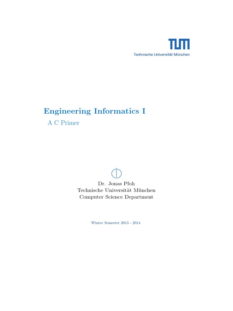 Engineering Informatics I: A C Primer | PDF | Control Flow | Data Type