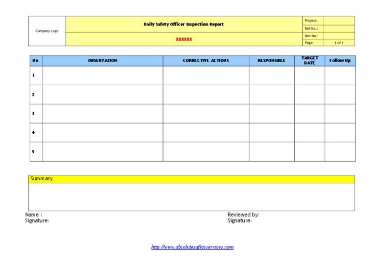 Daily So Report Safety Observation | PDF