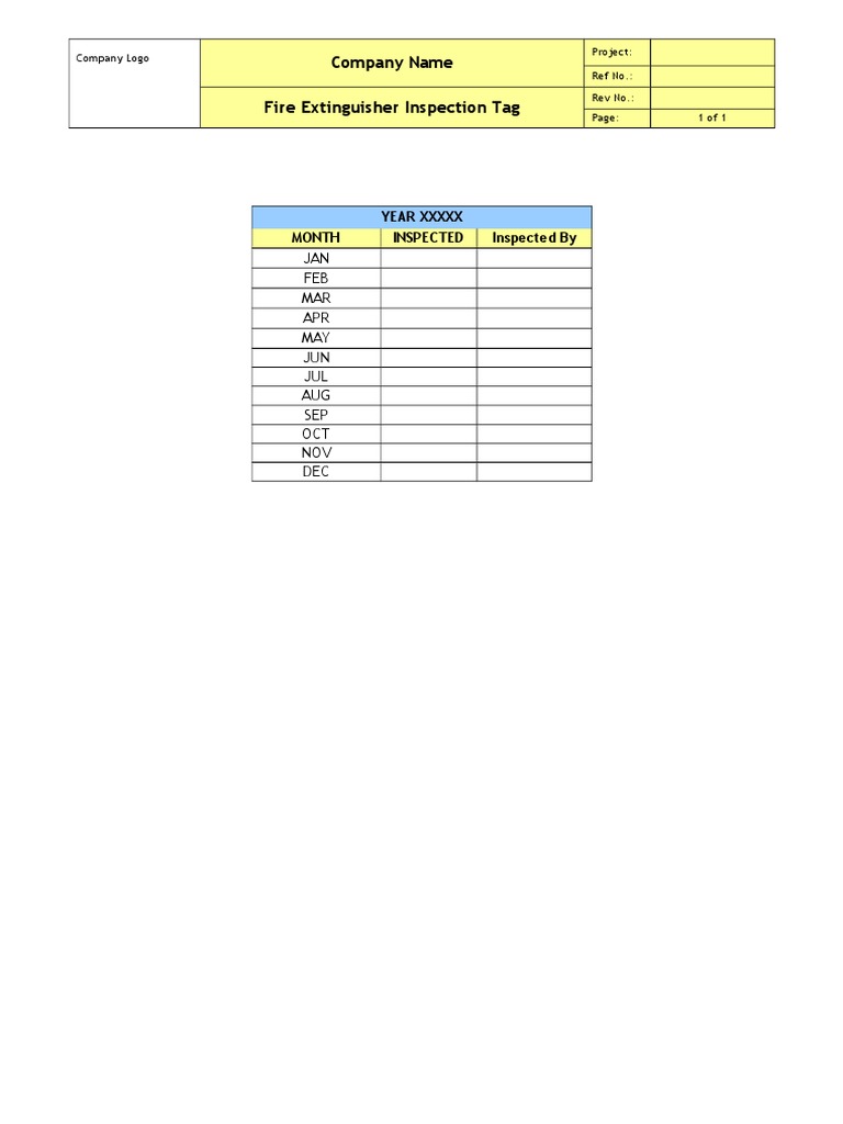 Fire Extinguisher Inspection Tag | PDF