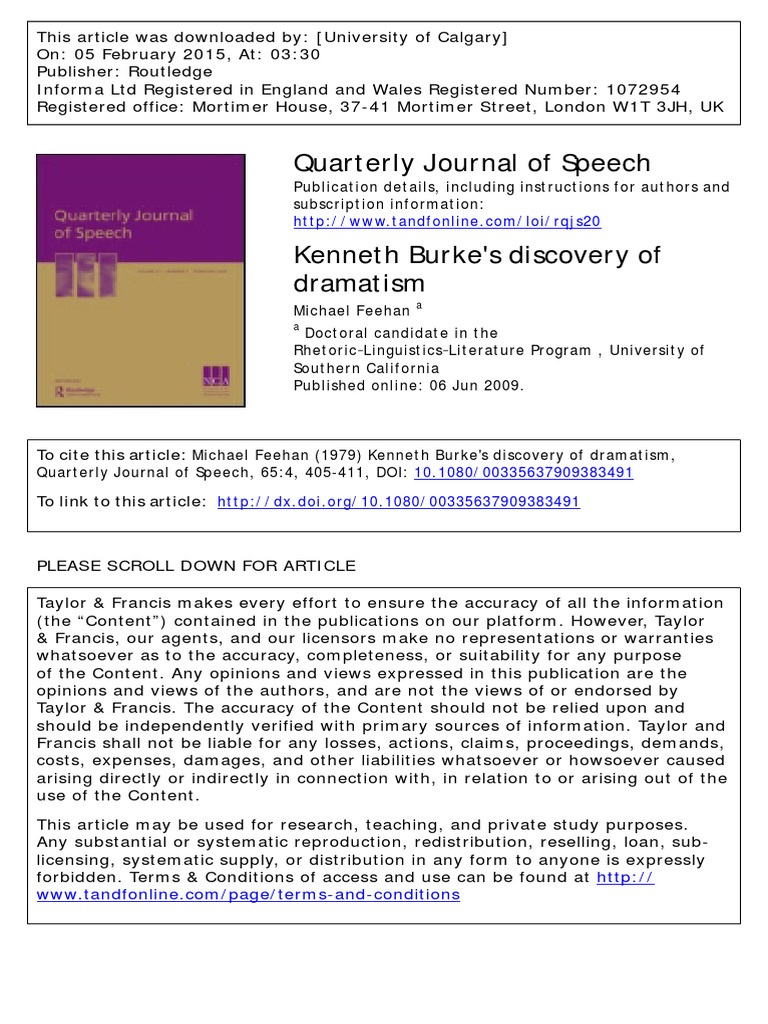 Kenneth Burke's Discovery of Dramatism | PDF | Marxism | Identity (Social Science)