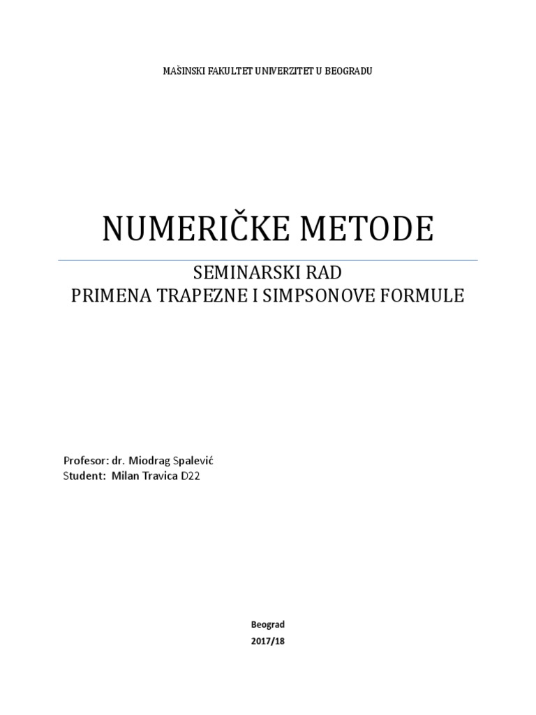 Numeričke Metode | PDF