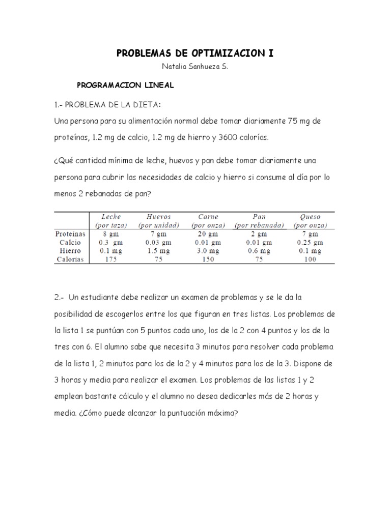 Problemas de Optimizacion I | PDF