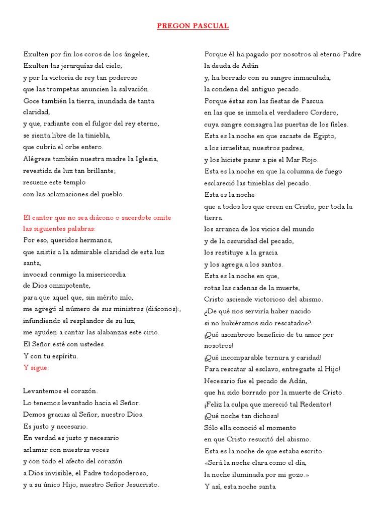 Pregon Pascual | PDF | Cristo (título) | Pecado