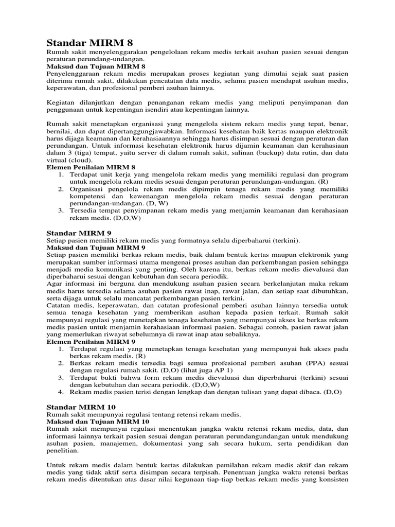 Standar MIRM 8-15 | PDF