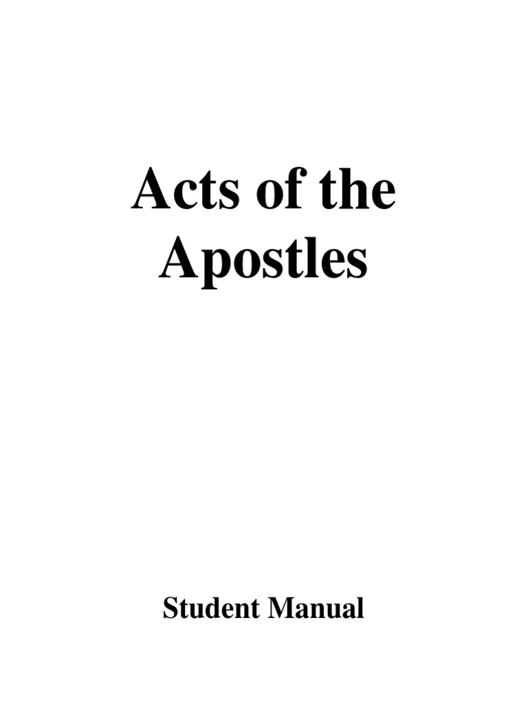 Acts of The Apostles Student A4 | PDF | Acts Of The Apostles | Gospel ...