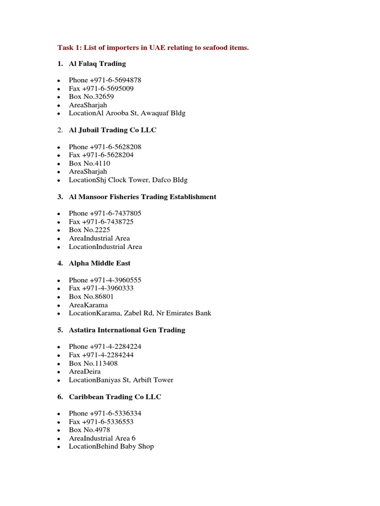 List of Importers in Dubai | PDF | United Arab Emirates | Dubai