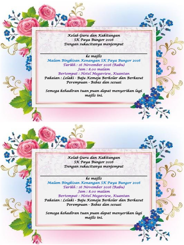 Kad Jemputan Jamuan | PDF