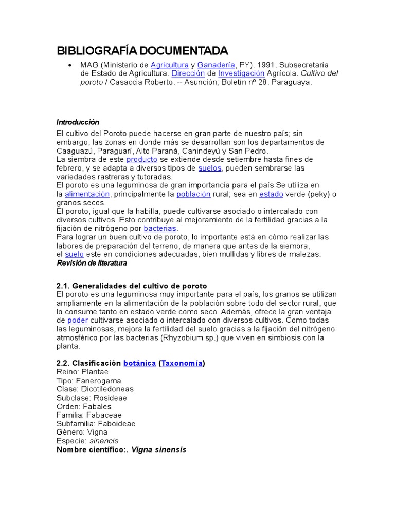 Cultivo y Variedades de Poroto en Paraguay | PDF | Phaseolus Vulgaris ...
