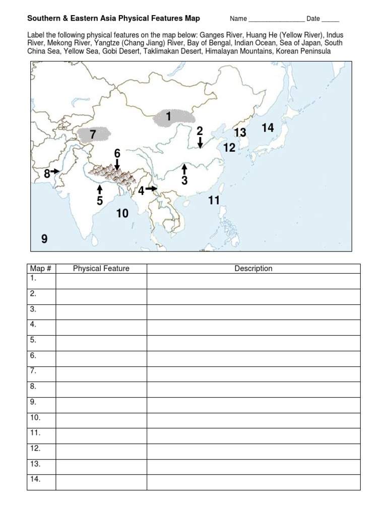Southeast Asia Physical Features Map | PDF