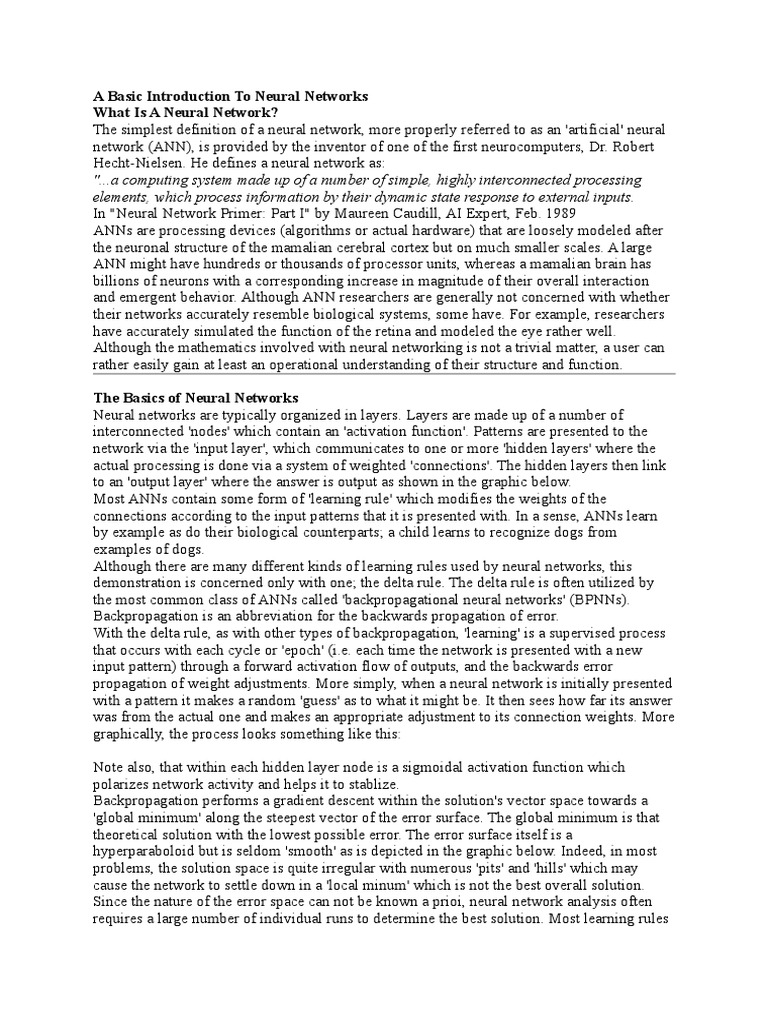 A Basic Introduction To Neural Networks | PDF | Artificial Neural ...