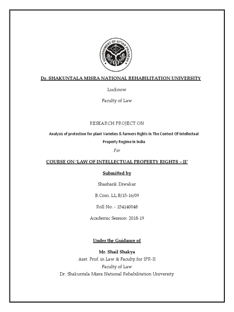 Ipr 2 Project Final | PDF | Plant Breeding | Intellectual Property