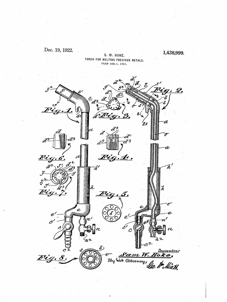 Sam W Hoke Torch Patent | PDF | Phases Of Matter | Materials