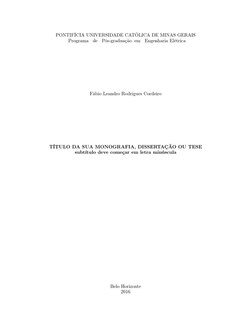 Modelo Canonico de Dissertacao Icei Puc Minas PDF | PDF | Citação ...