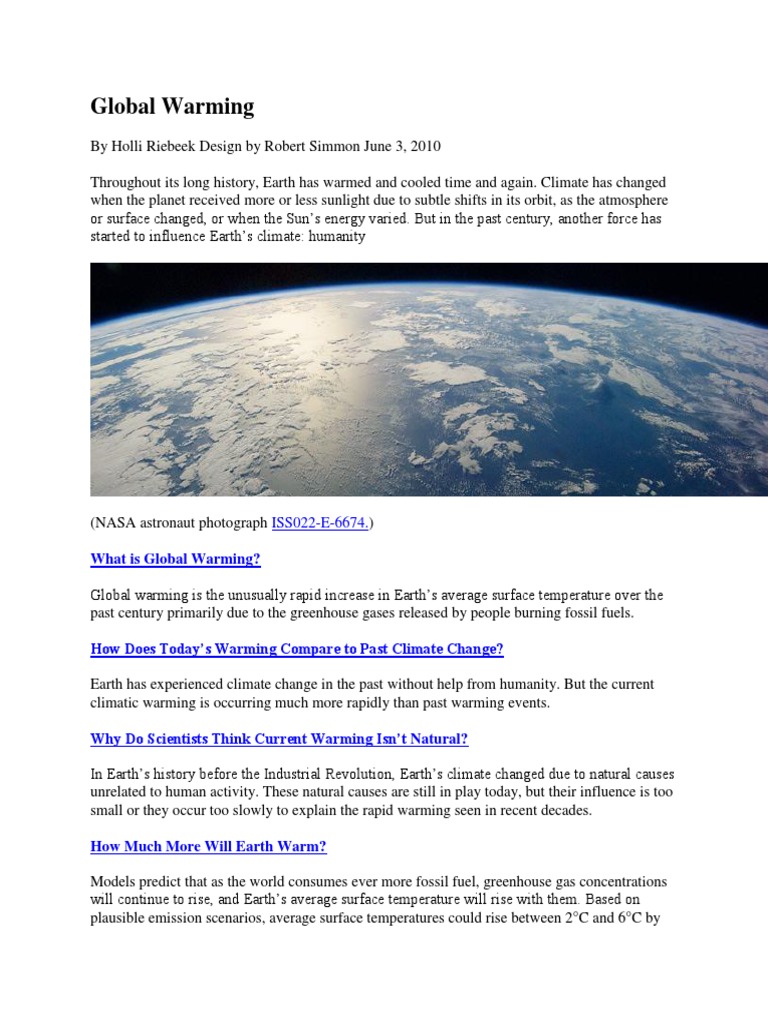 Global Warming | PDF | Global Warming | Greenhouse Effect