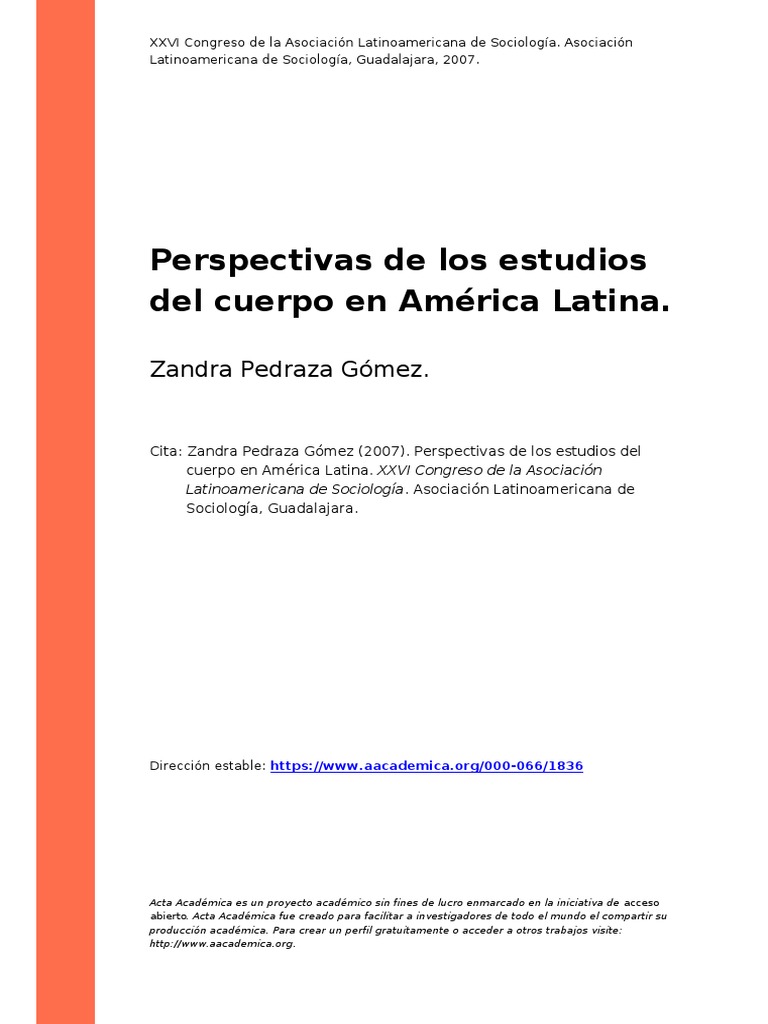 Zandra Pedraza Gomez (2007) - Perspectivas de Los Estudios Del Cuerpo ...