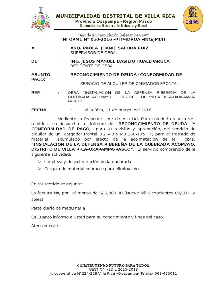 Informe Conformidad de Pago Final | PDF | Economias | Business