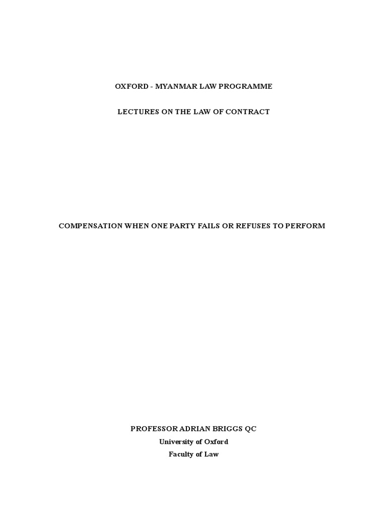 Myanmar Contract Lecture January 2016 | PDF | Breach Of Contract ...
