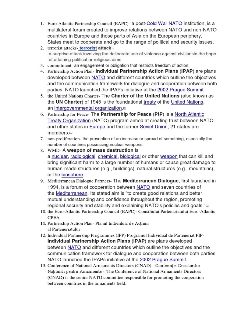 Cold War Nato: Individual Partnership Action Plans (IPAP) Are Plans ...