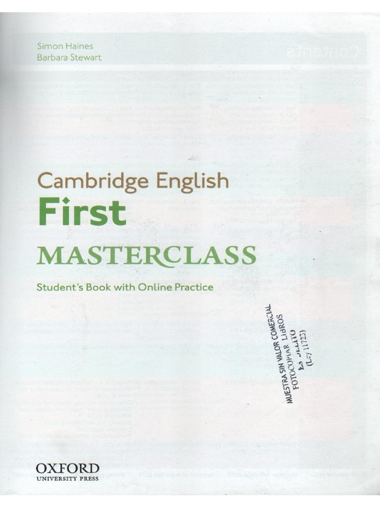 First Masterclass Students Book | PDF