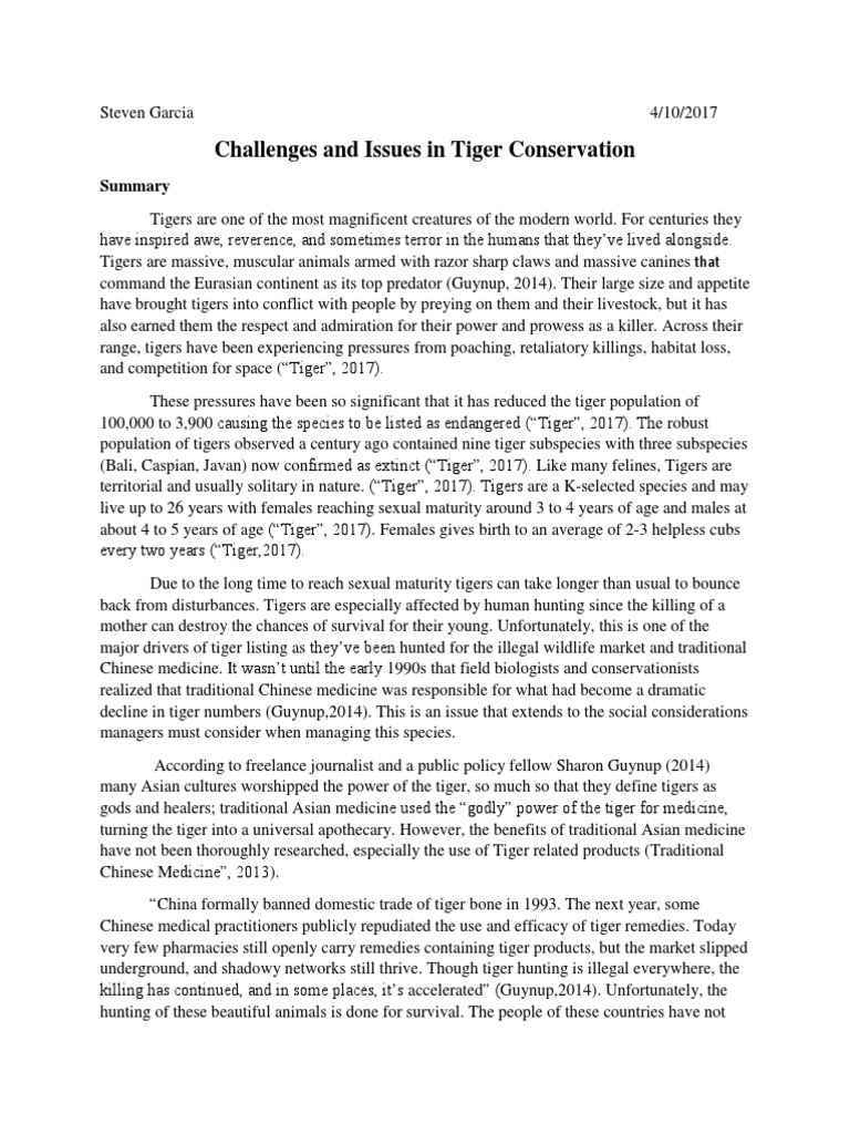 Challenges and Issues Facing Tiger Conservation | Download Free PDF ...