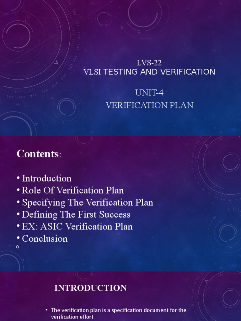 Verification Planning: Developing an Effective Verification Plan for ...