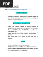 MBBS Doctor CV Format and Sample | PDF | Medical School | Health Care