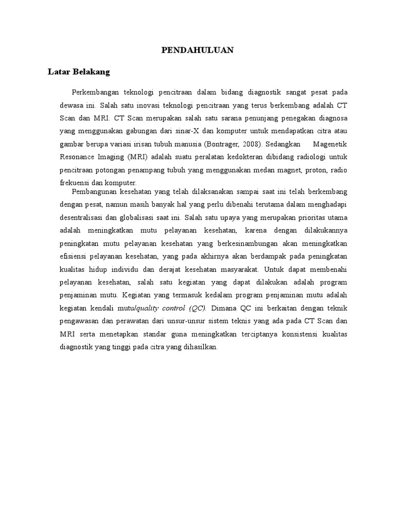 QC CT Scan Dan Mri | PDF
