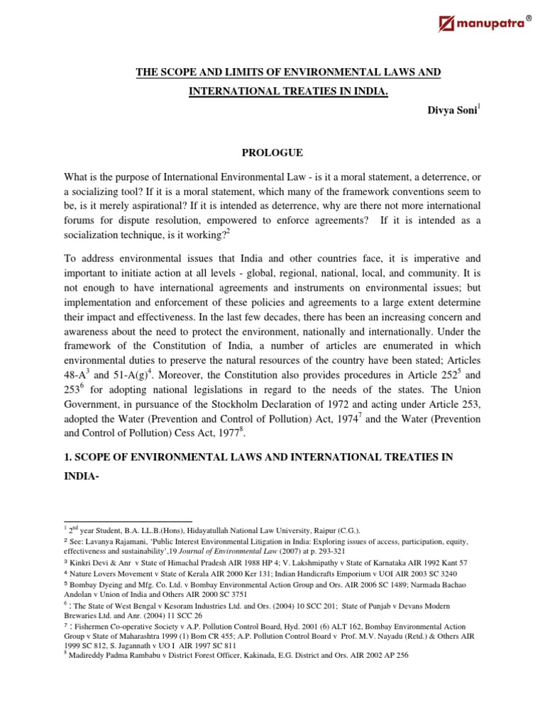 The Scope and Limits | PDF | Environmental Law | Environmental Protection
