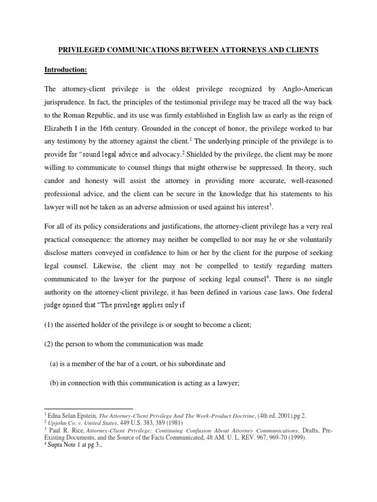 Privileged Communication | Download Free PDF | Attorney–Client ...