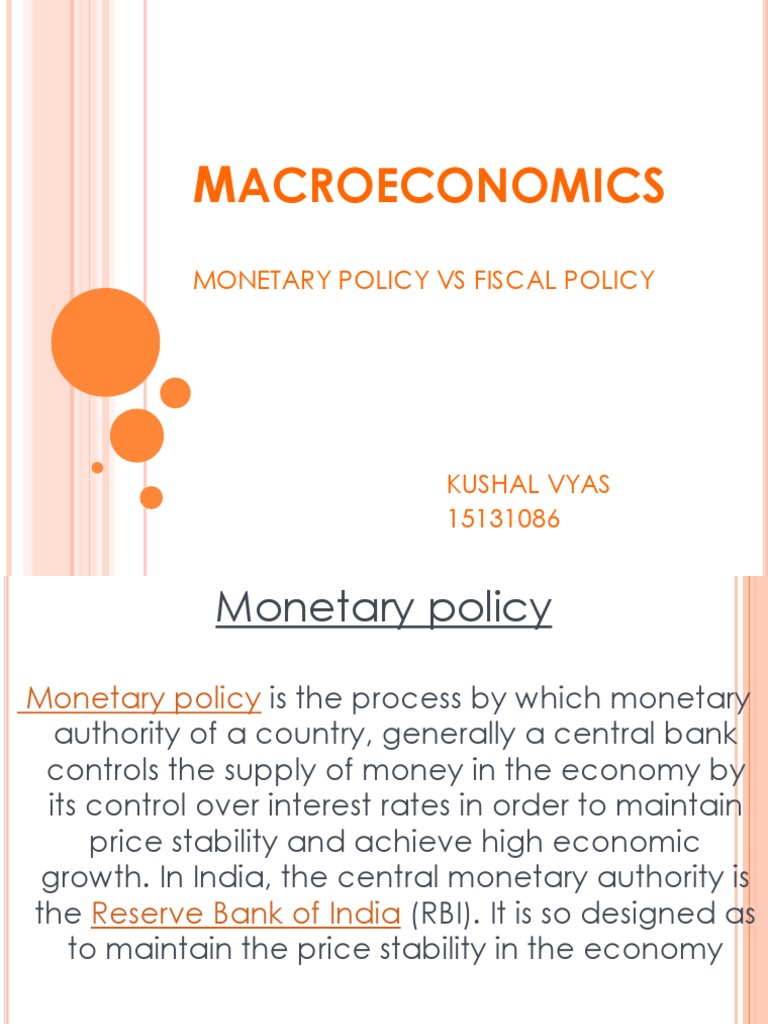 Acroeconomics: Monetary Policy Vs Fiscal Policy | PDF | Fiscal Policy ...