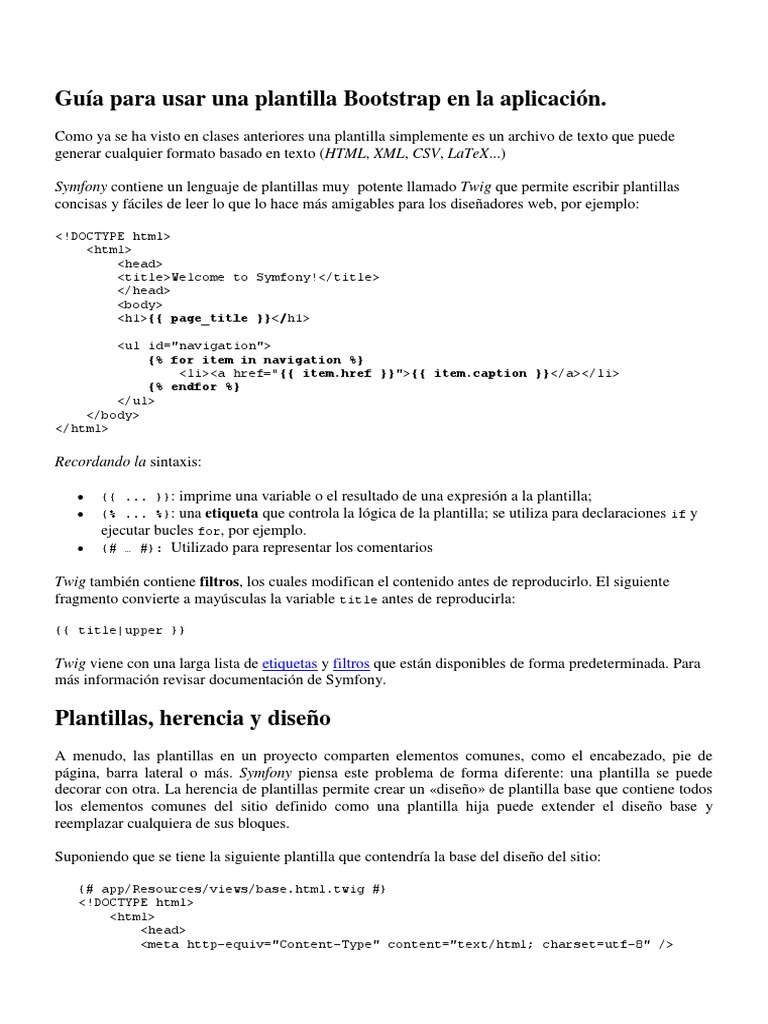 Guía para Incluir Plantilla Bootstrap | PDF | Bootstrap (marco frontal) | Script Java