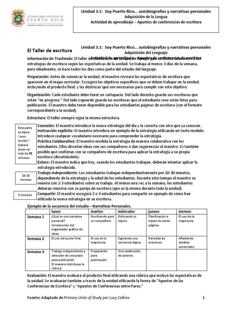 3.1 Actividad de Aprendizaje - El Taller de Escritura | PDF | Escritura ...