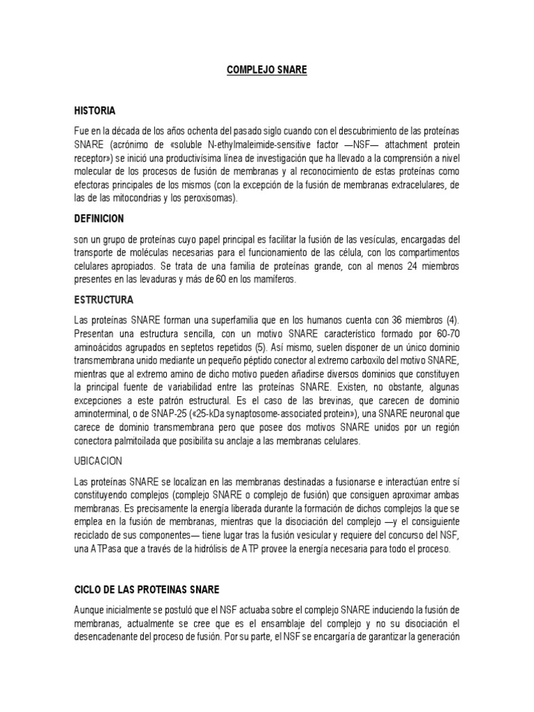 Complejo Snare | PDF | Ácido gamma-aminobutírico | Receptor Nmda