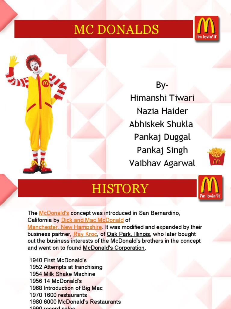 Mc. Donalds Presentation | PDF | Mc Donald's | Business